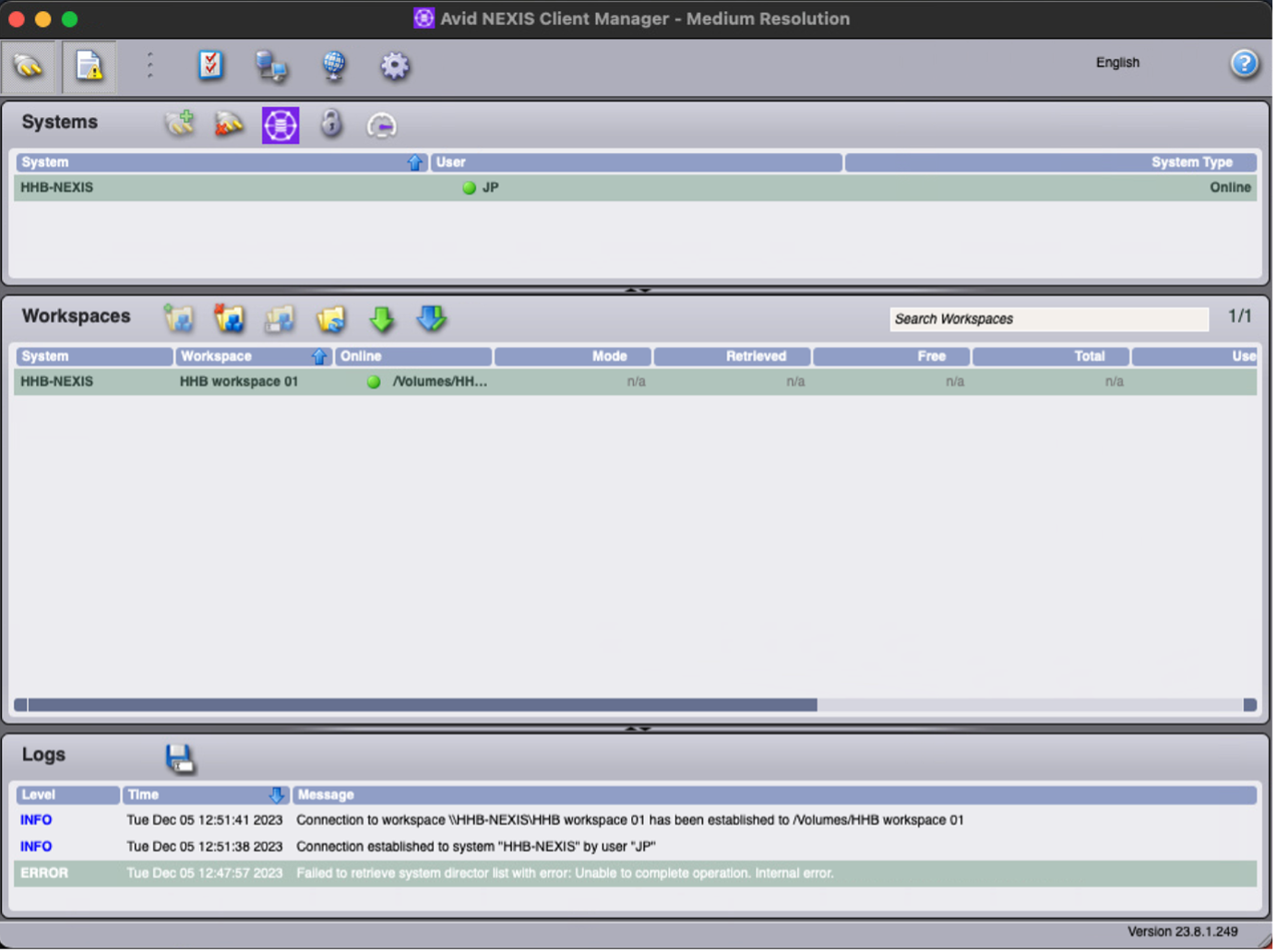 Avid Nexis 2023.12 – HHB